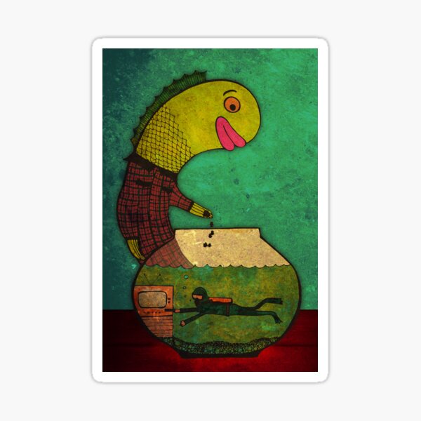 "swimming in a fish bowl" Sticker for Sale by marianabeldi | Redbubble
