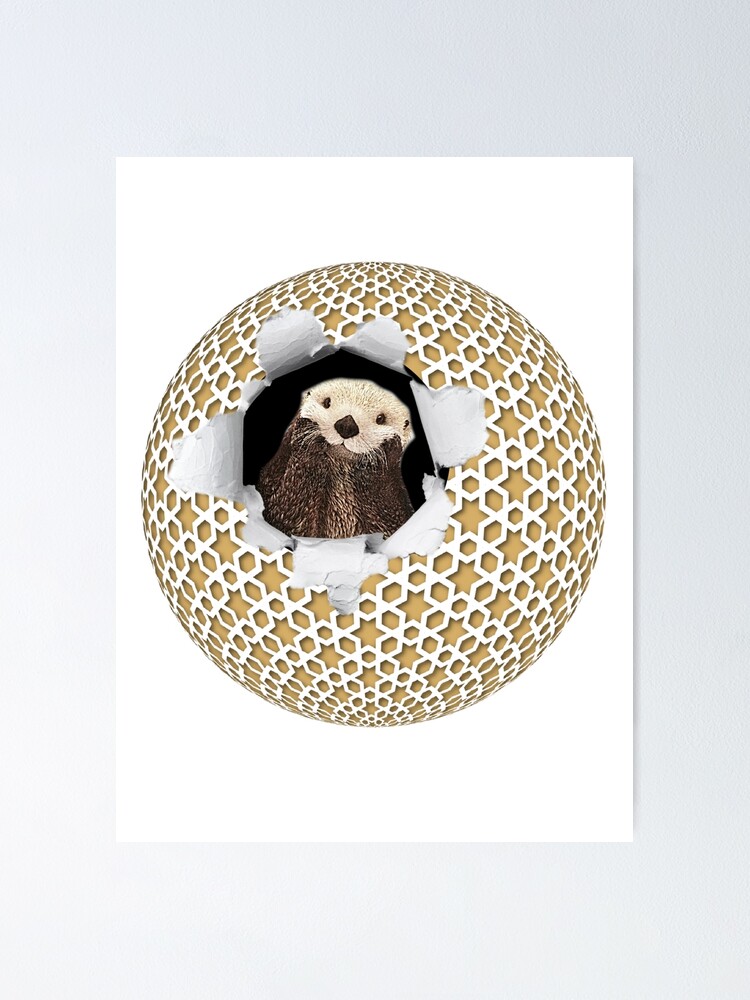 "3D Trippy Art, Otter Shock! Cute Otter inside a Hole." Poster for Sale ...