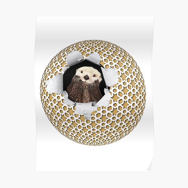 "3D Trippy Art, Otter Shock! Cute Otter inside a Hole." Poster for Sale ...