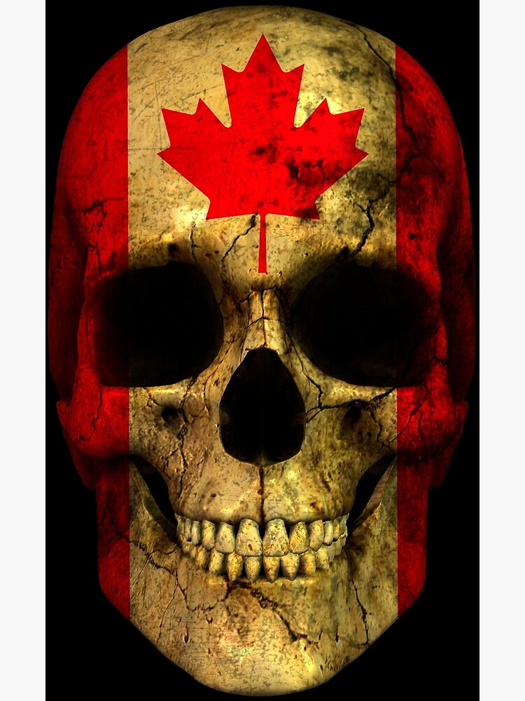 "Skull with Canada Flag Skeleton Canadian Roots " Poster for Sale by ...