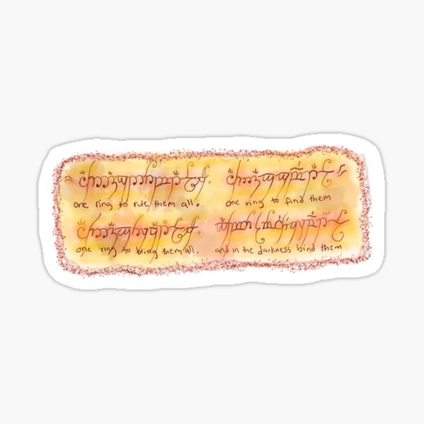 ""One Ring" Inscription " Sticker by phoebehoule | Redbubble