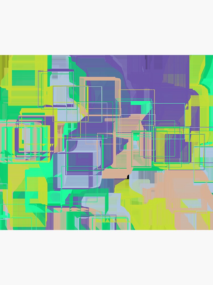 "Procedural Glitch Boxes 7" Sticker by ninasketches | Redbubble