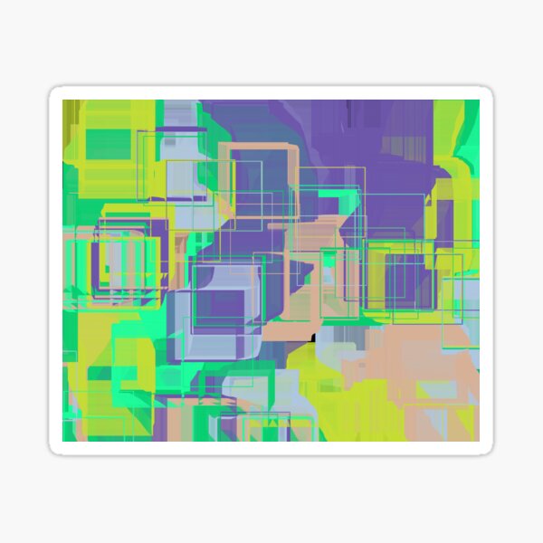 "Procedural Glitch Boxes 7" Sticker by ninasketches | Redbubble
