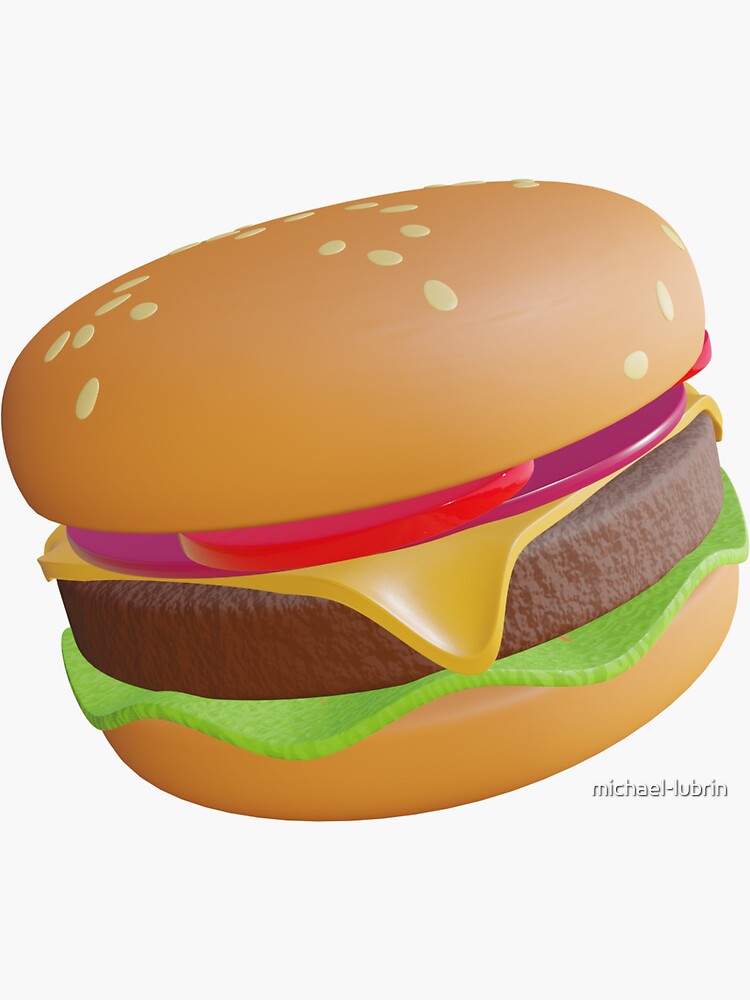Pegatina «Hamburguesa de dibujos animados 3D - Comida rápida» de ...