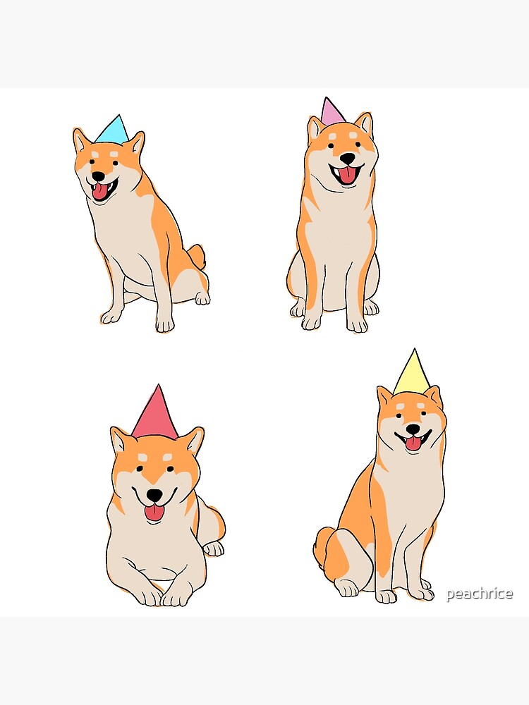 "Shiba Party Pack" Poster for Sale by peachrice | Redbubble