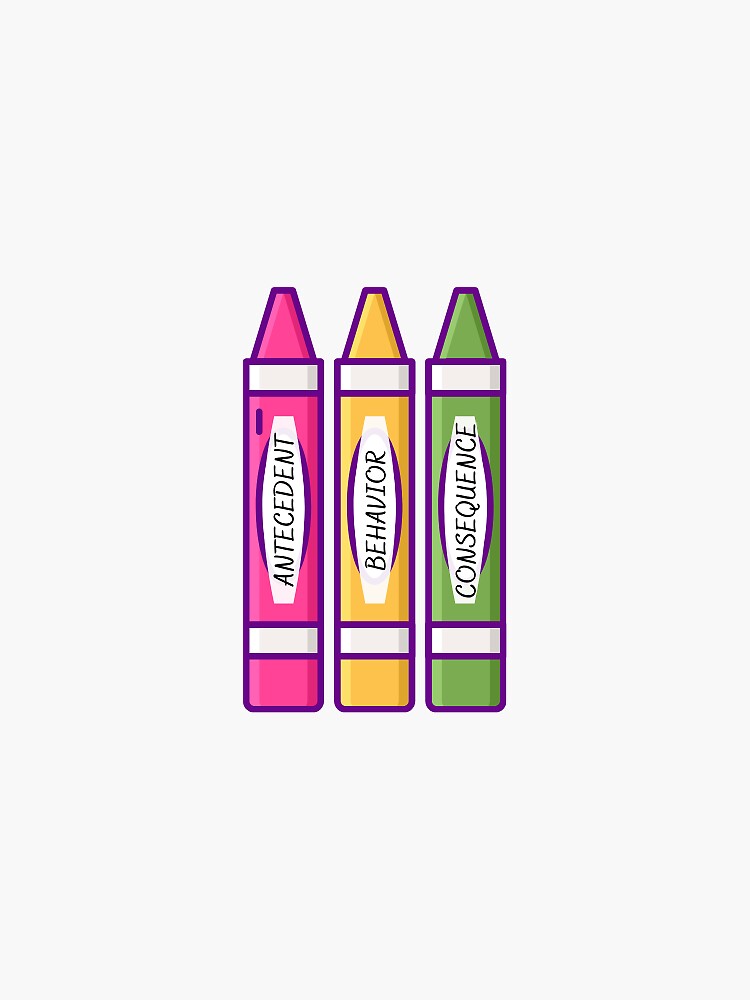 "ABC'S OF ABA CRAYONS" Sticker for Sale by aba-creations | Redbubble