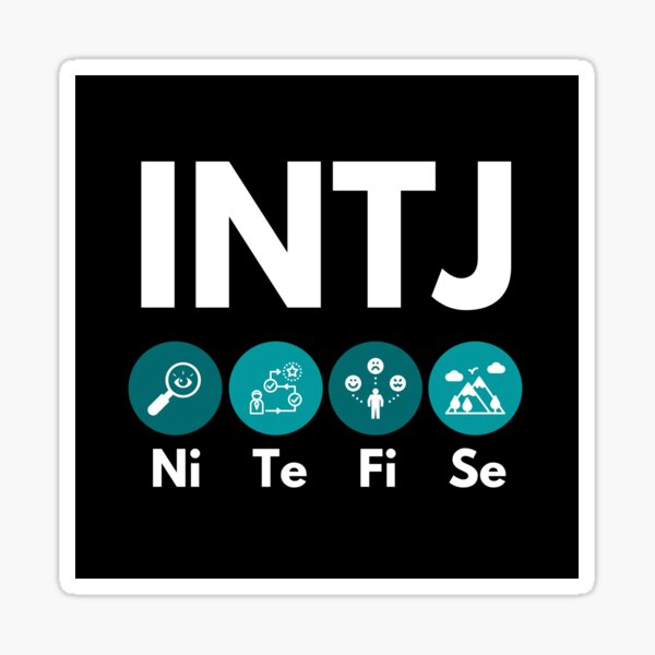 "INTJ Cognitive Functions (MBTI Merch)" Sticker for Sale by lamweixing ...
