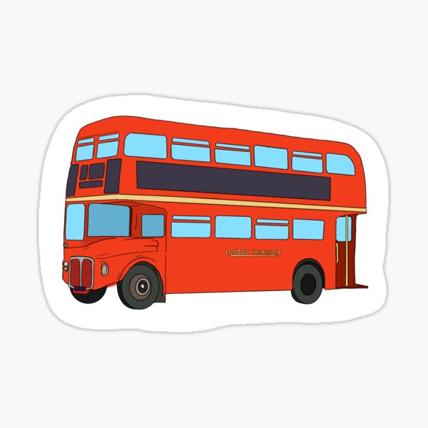 " Double-Decker Bus" Sticker by cadyhurlbert | Redbubble