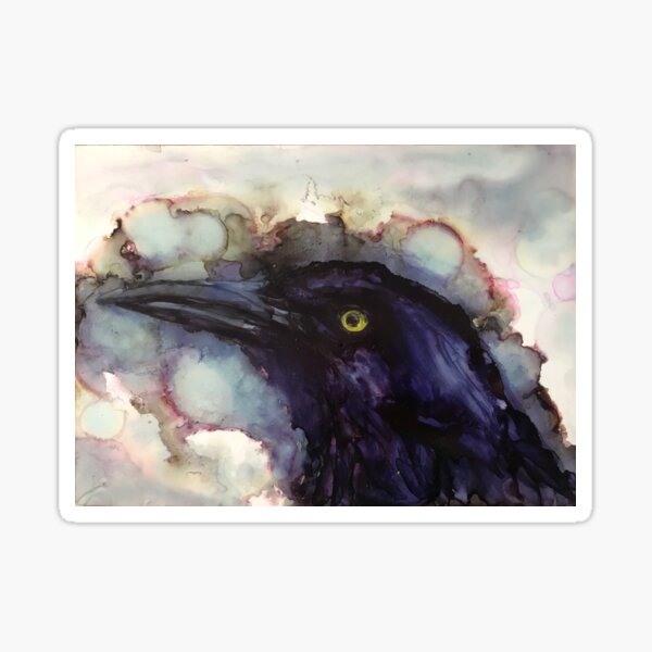 "Grumpy Grackle" Sticker for Sale by AndreaAtkinsArt | Redbubble