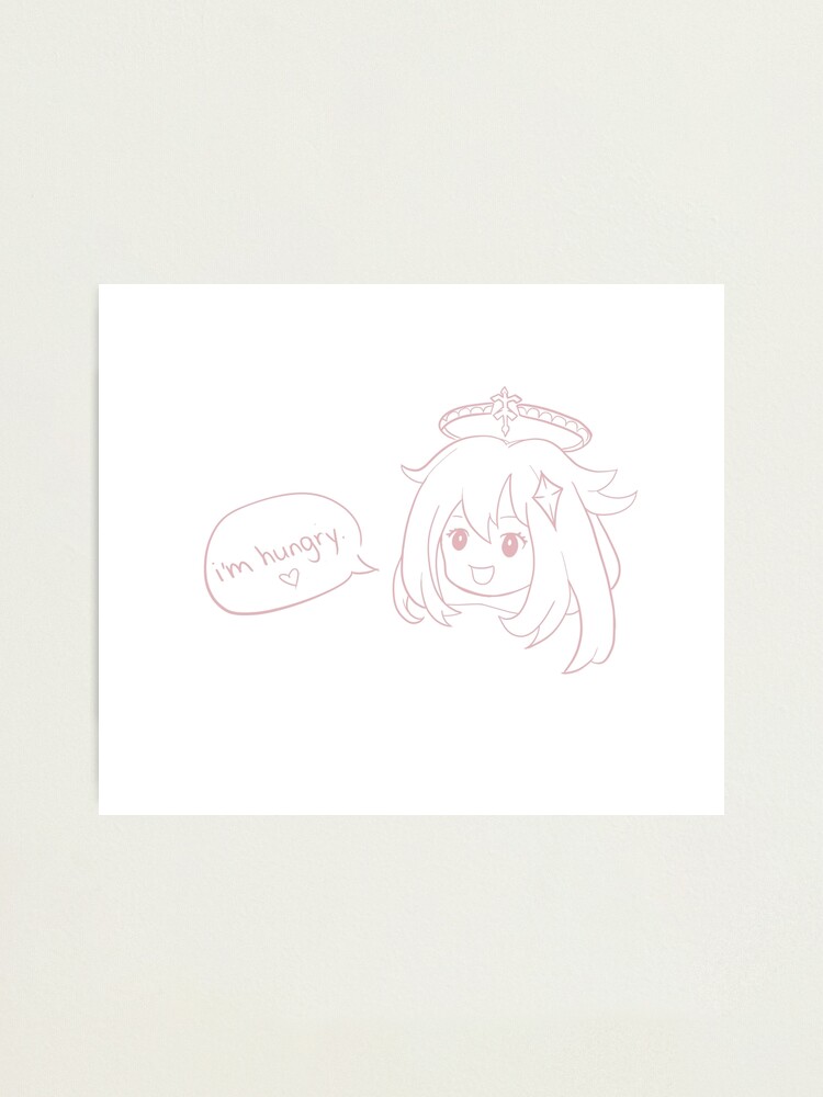 Impression photo « Mignon Hungry Paimon Genshin Impact - Rose Pastel ...