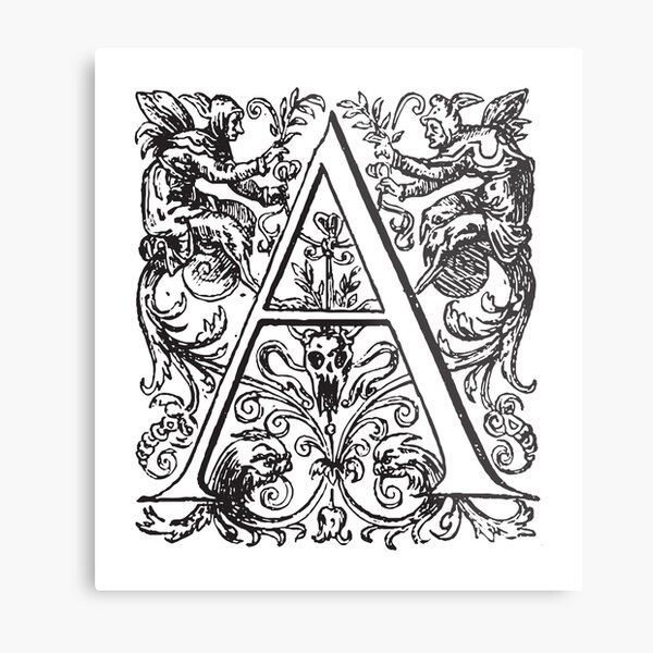 Lámina metálica «La letra A - Tipografía de acento vintage» de ...