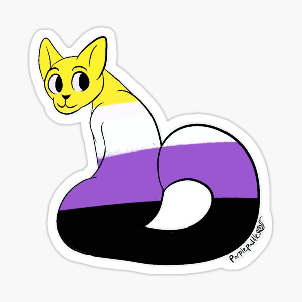 "Non-binary Cat Pride Flag" Sticker by Purplepuddles20 | Redbubble