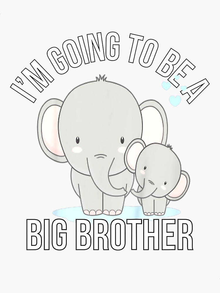 "Kids I'm Going To Be A Big Brother Elephant Gender Reveal 2021 Merch ...