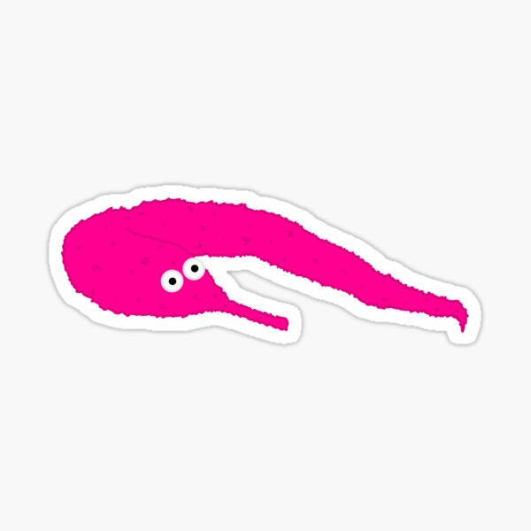 "Pink Worm on a String" Sticker by griff1 | Redbubble