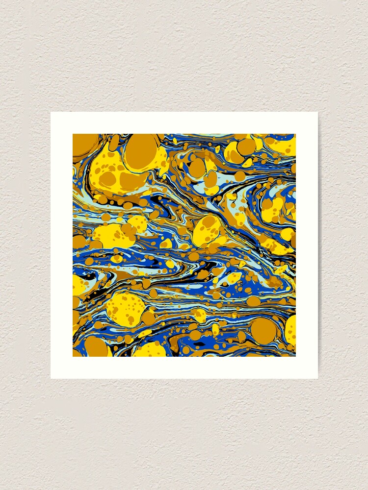 "Blue Yellow Urban Hip Hop Splash Psychedelic Blob Abstract Pattern ...