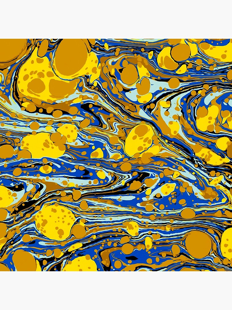 "Blue Yellow Urban Hip Hop Splash Psychedelic Blob Abstract Pattern ...
