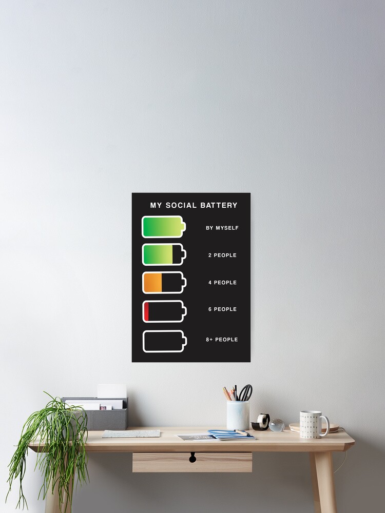 "My Social Battery Introvert (Socially Drained)" Poster for Sale by ...