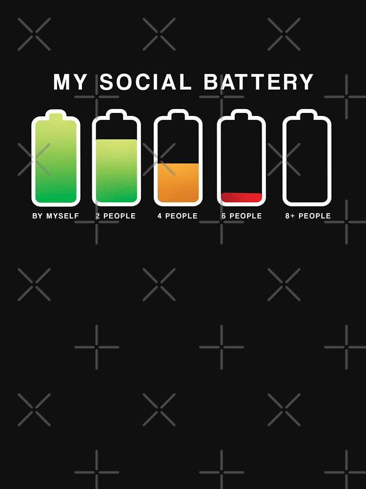 "My Social Battery Introvert (Socially Drained)" Essential T-Shirt for ...