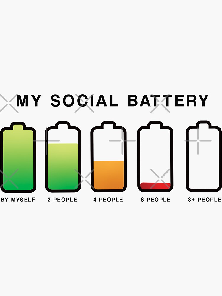 "My Social Battery Introvert (Socially Drained)" Sticker for Sale by ...