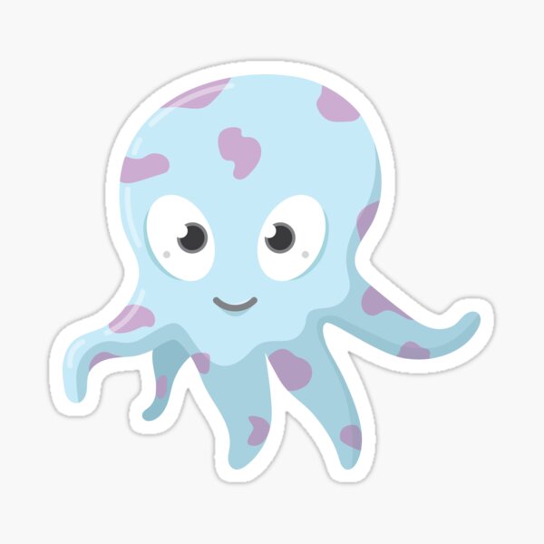 "cutie blue octopus" Sticker by mangoandgills | Redbubble