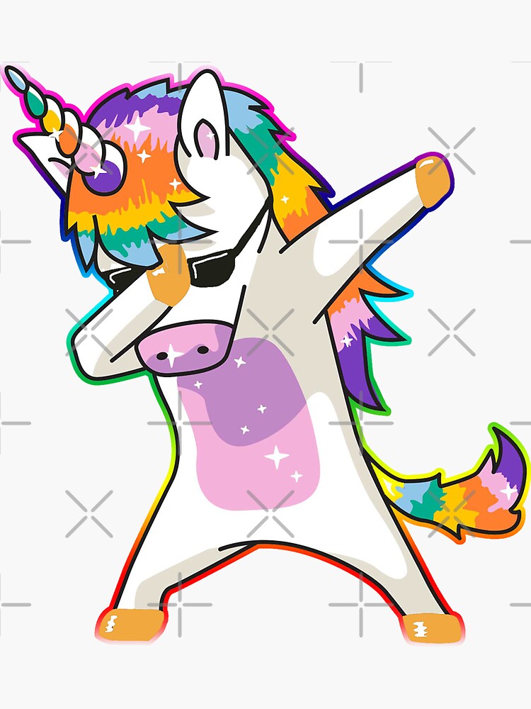 "Unicorn Dab" Sticker for Sale by HumbleIdeas | Redbubble