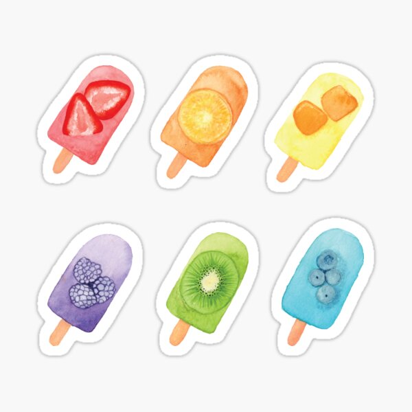 "Assorted Fruit Popsicle Pack" Sticker for Sale by NiftyTrinket | Redbubble