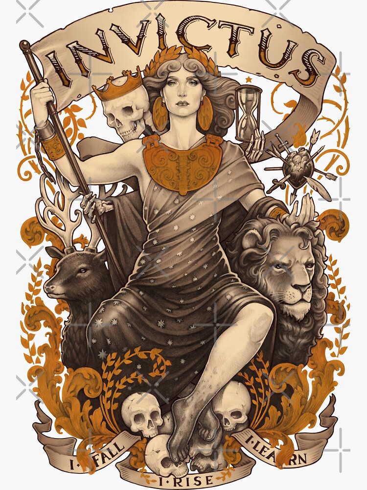 "INVICTUS" Sticker for Sale by medusadollmaker | Redbubble