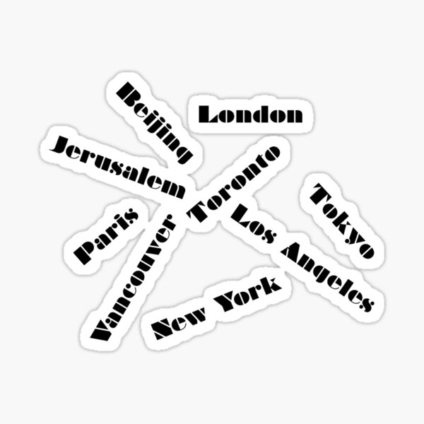 "World Cities" Sticker by samjacksonc | Redbubble