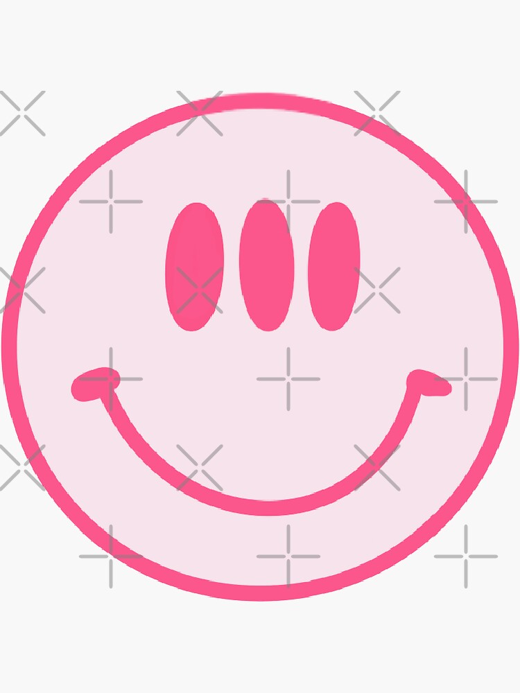 "Pink Glossier Smiley" Sticker for Sale by lildesignss | Redbubble