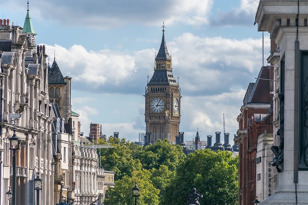 "London Elizabeth Tower seen from Trafalgar Square" by TDArtShop ...