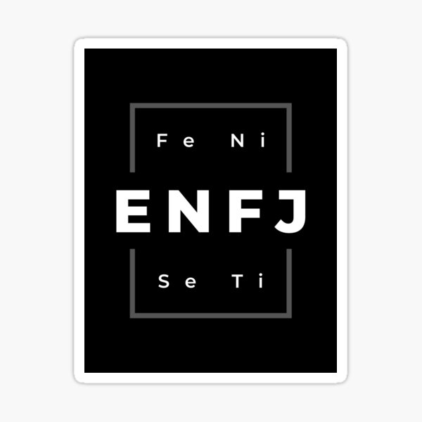 "Minimalistic ENFJ Functions (White & Black)" Sticker by lamweixing ...
