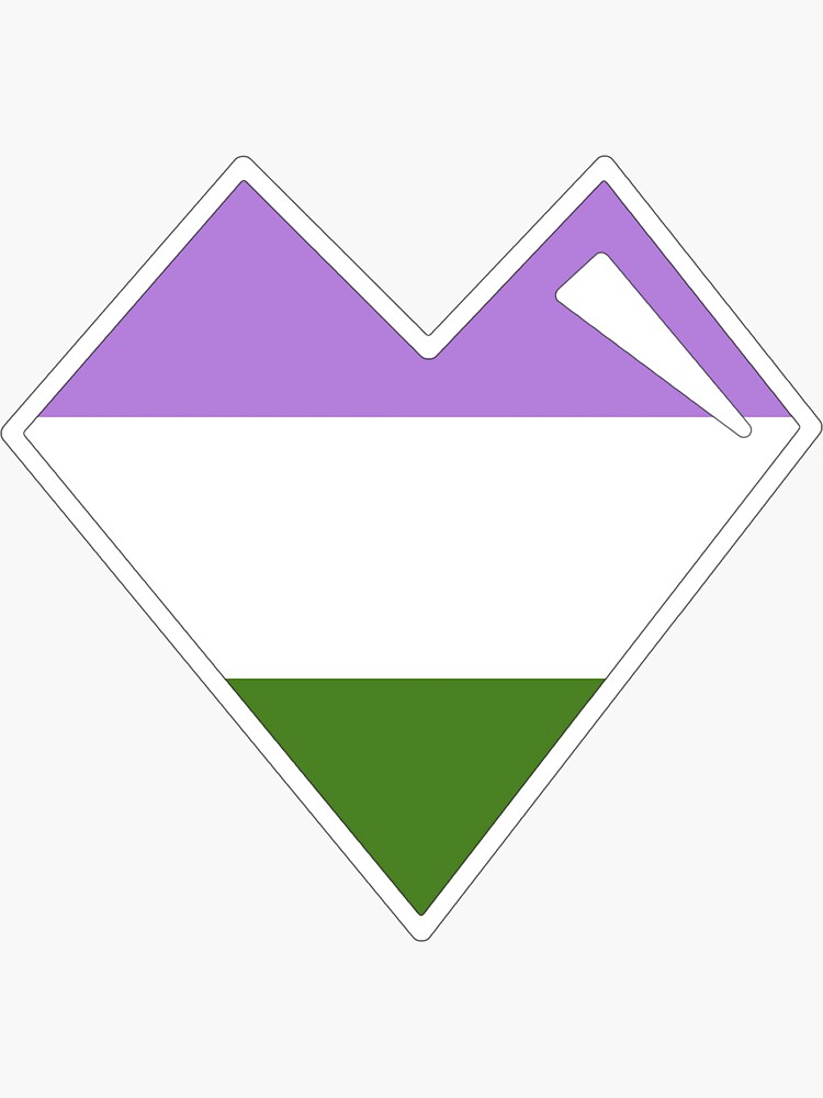 "Genderqueer Pride Heart" Sticker by moonboi-designs | Redbubble