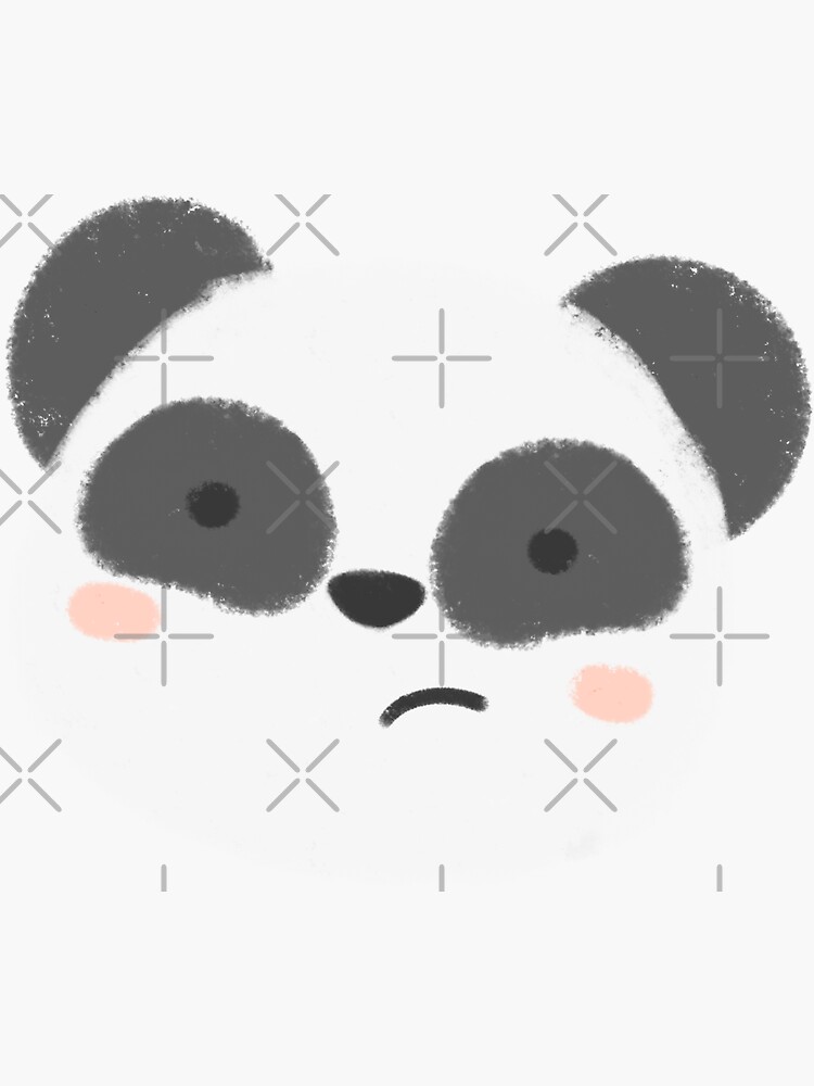 "Sad Panda" Sticker by ViolettLight | Redbubble
