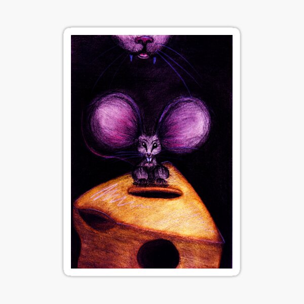 "Cat and Mouse on Swiss Cheese" Sticker for Sale by 1Redbublppasswo ...
