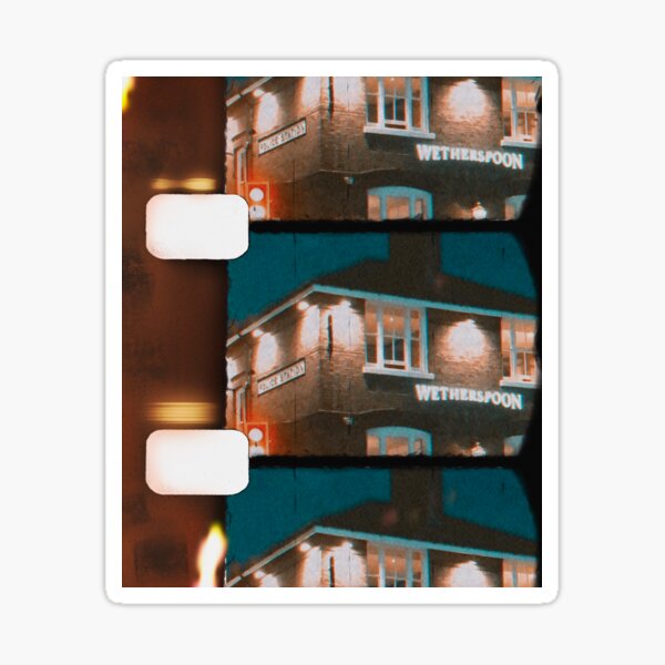 "8mm vintage film strip Old English House " Sticker by HannaGuru ...
