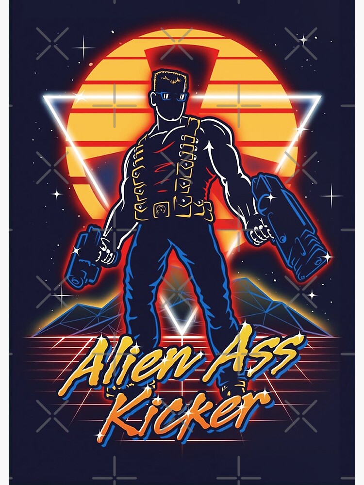 Póster «Duke Nukem- kickin ass - retro onda de neón de los 80» de ...