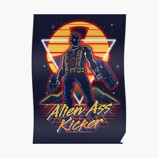Póster «Duke Nukem- kickin ass - retro onda de neón de los 80» de ...