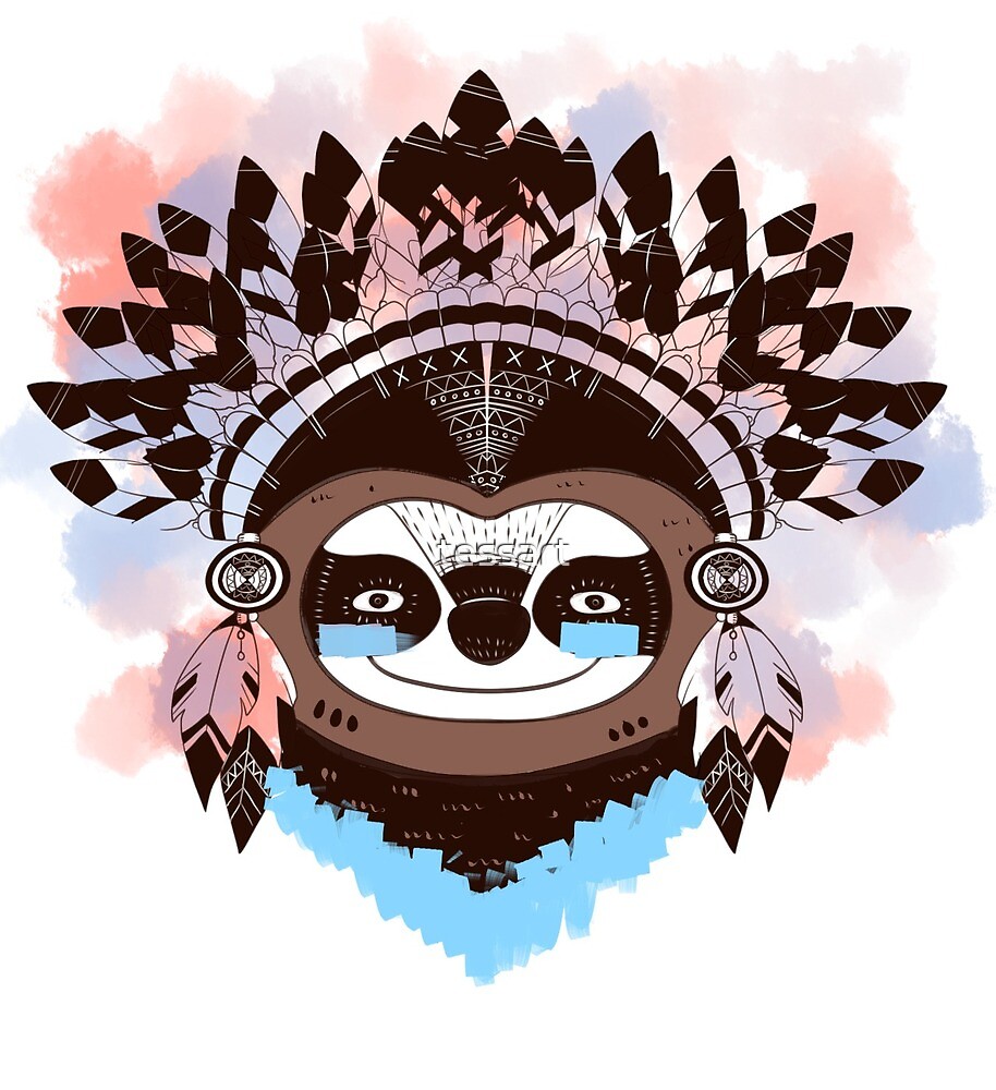"Tribal Sloth" by tessart | Redbubble