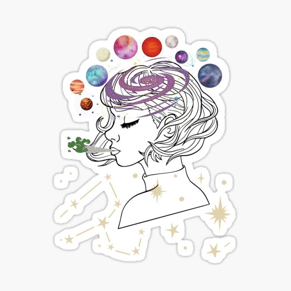 " UNIVERSE Stoner | Smart Successful Stoner | Spiritual Weed |" Sticker ...