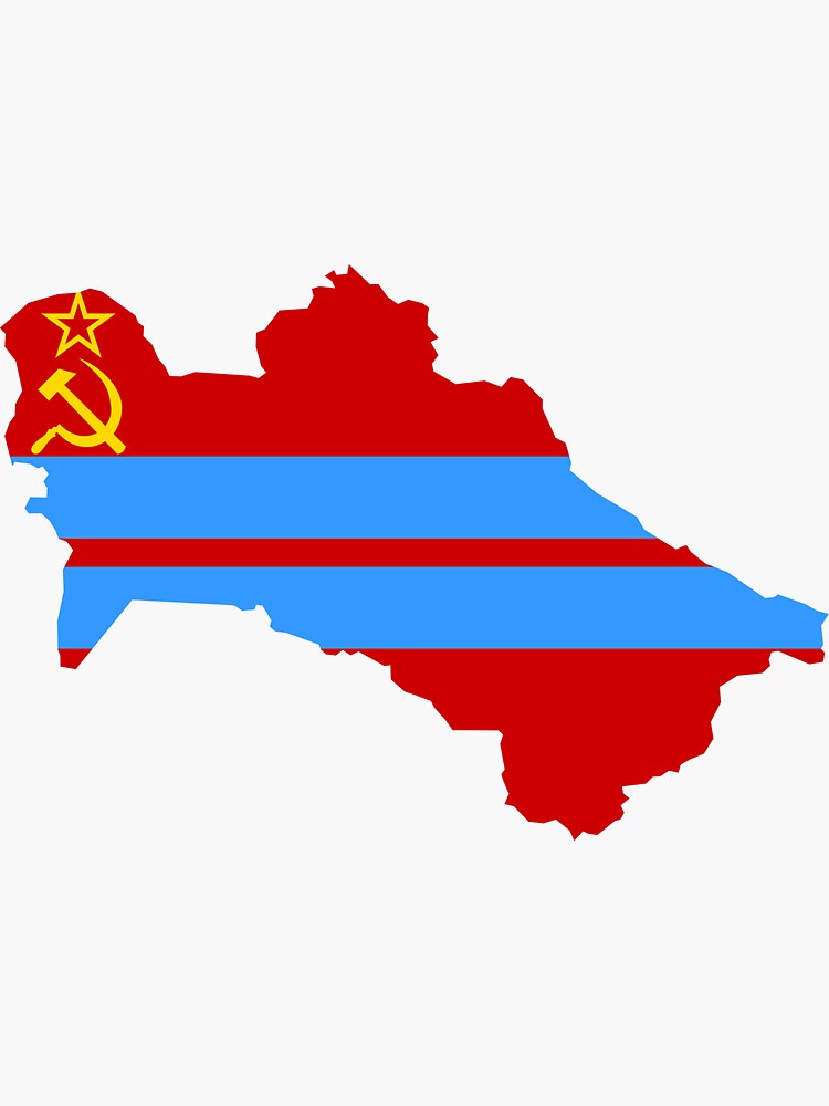 "Flag Map of Turkmen SSR, 1953-1992 " Sticker for Sale by abbeyz71 ...