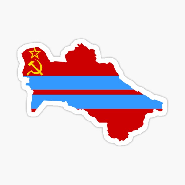 "Flag Map of Turkmen SSR, 1953-1992 " Sticker for Sale by abbeyz71 ...