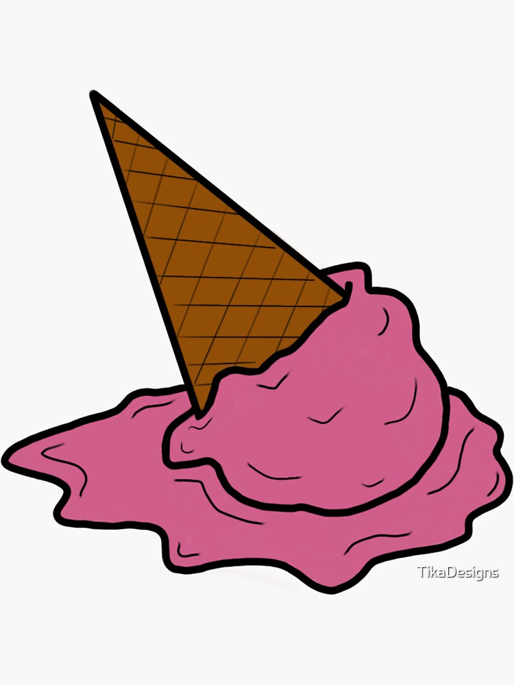"Melting Ice cream" Sticker by TikaDesigns | Redbubble