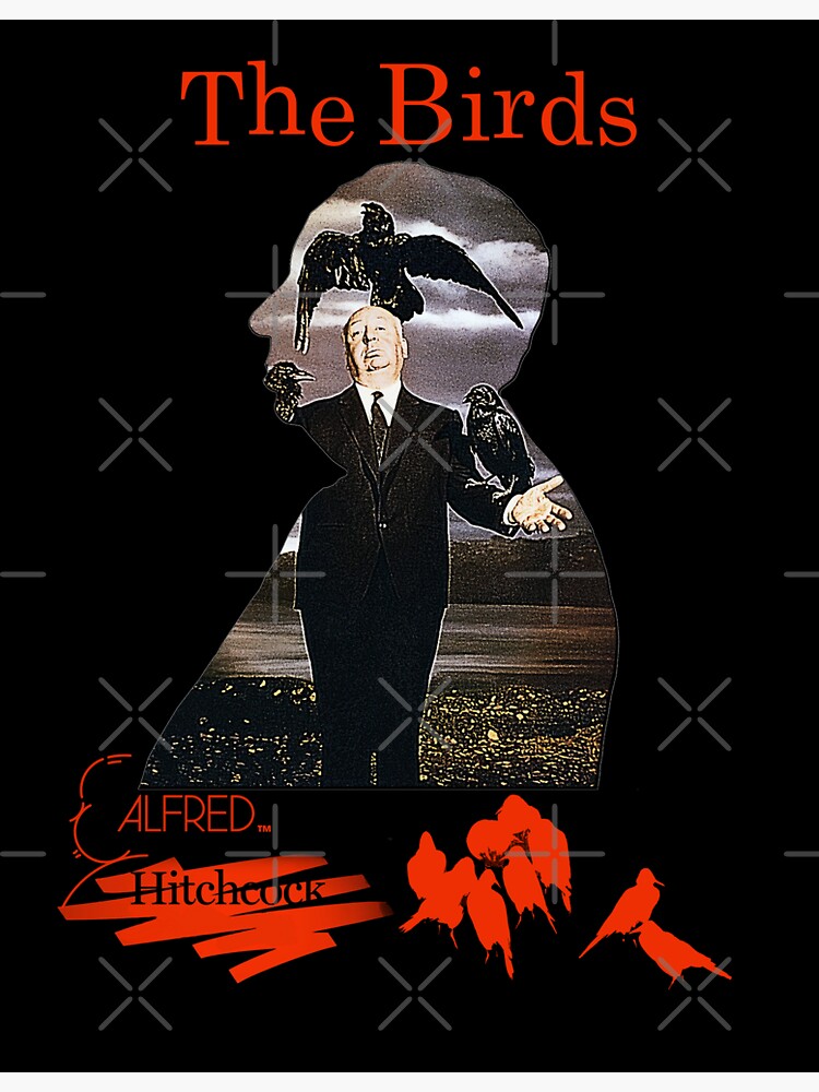 "Alfred Hitchcock - The Birds (Black Version)" Sticker by albix81 ...