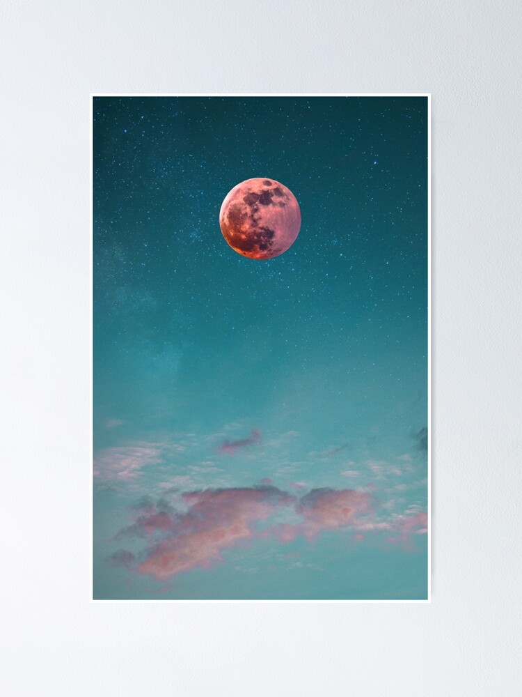 "Full Moon and Stars night sky" Poster by SerenaChoe | Redbubble
