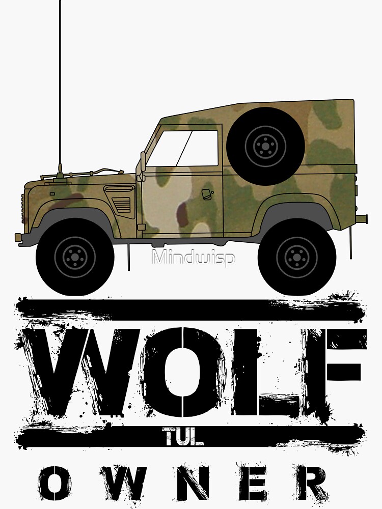 "Land Rover Wolf/TUL" Sticker for Sale by Mindwisp | Redbubble