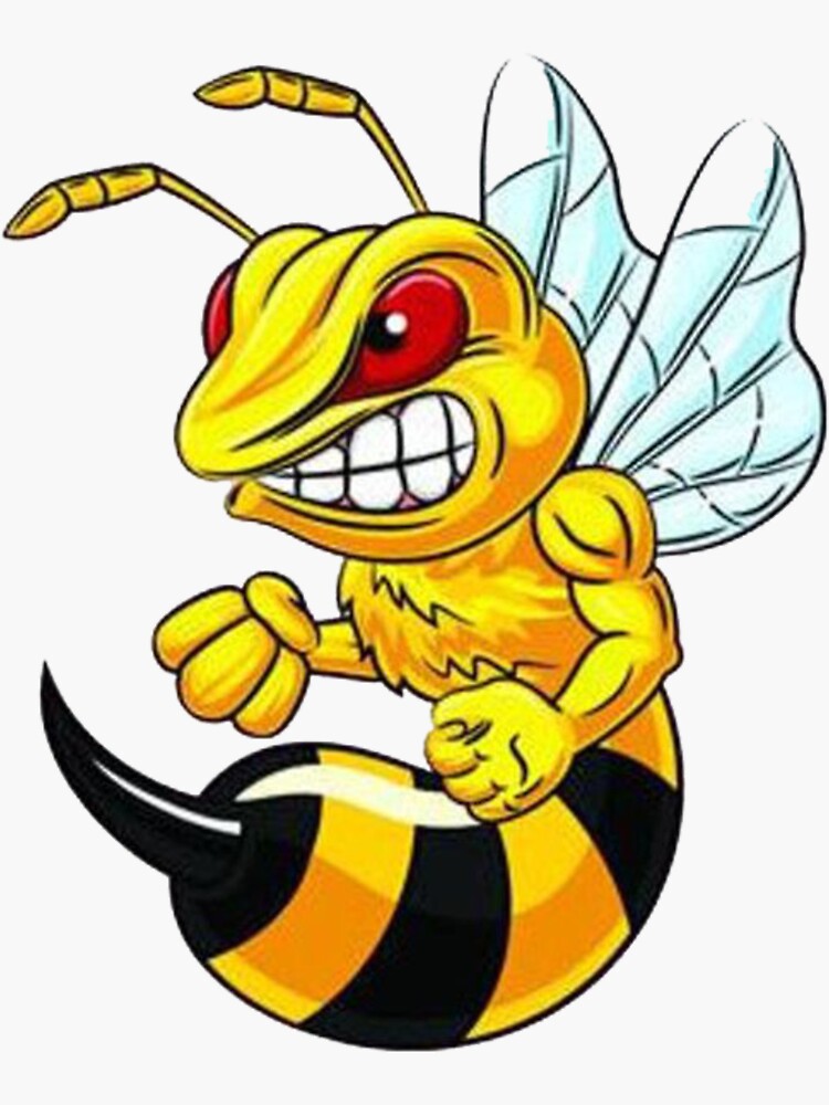 "angry bee" Sticker for Sale by CaptainRoma | Redbubble