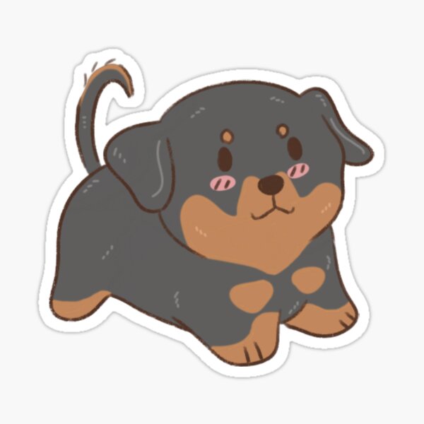 "Black Dobermann Pinscher chibi Stickers&Magnets" Sticker for Sale by ...
