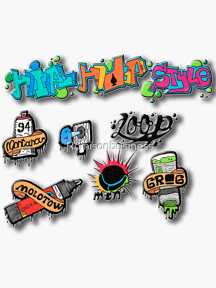"Hip Hop style" Sticker for Sale by Romisonbusiness | Redbubble