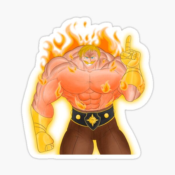 ""the one" Escanor from 7ds" Sticker for Sale by Angleartz | Redbubble