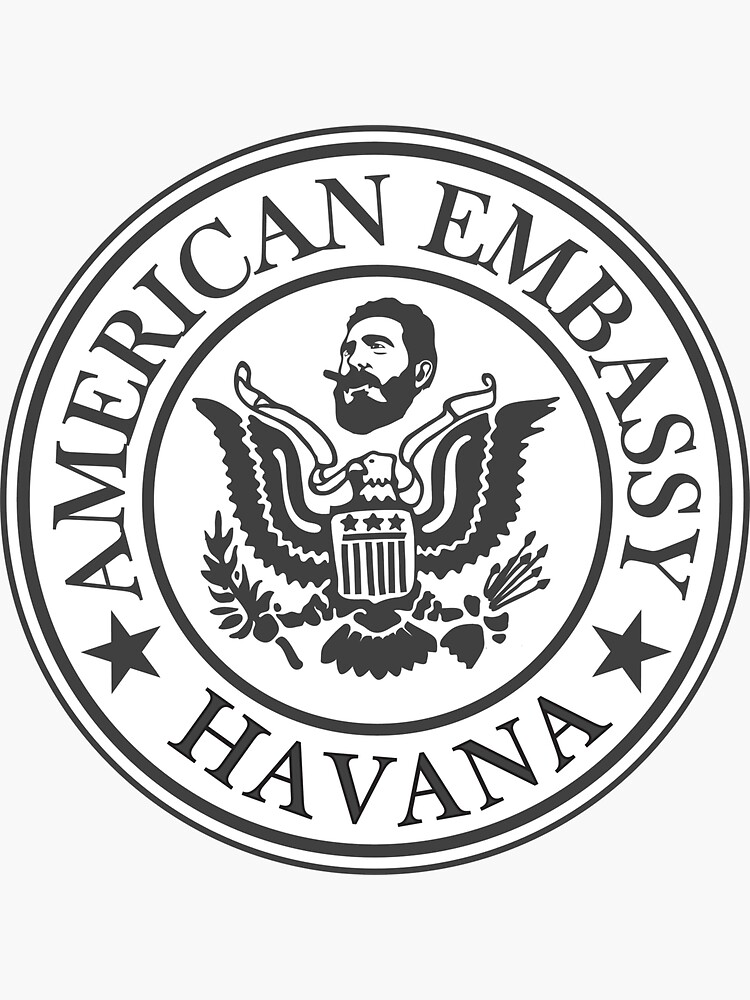 "American Embassy Havana" Sticker by ArtofDissent | Redbubble